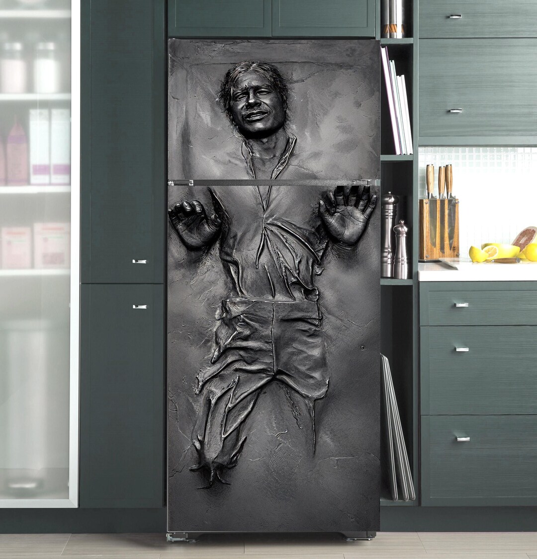 Han Solo Carbonite Fridge Wrap – Sticker Refrigerator Door Vinyl Decal ...