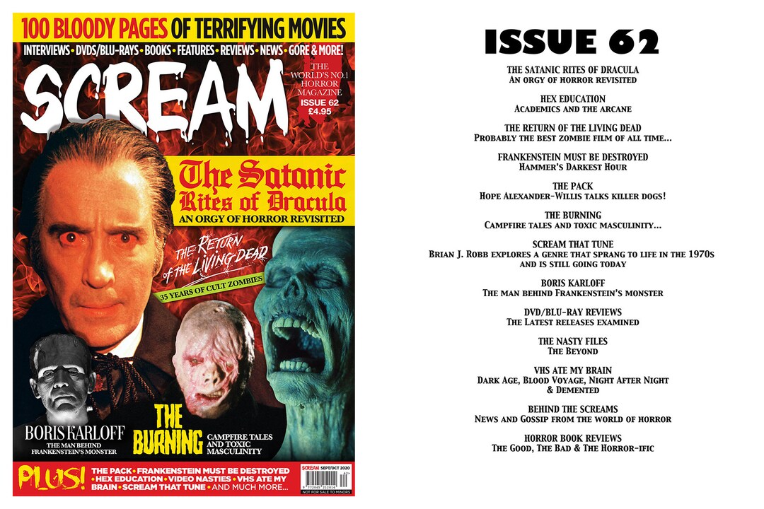 Horror Magazine / Scream Magazine / Issue 62 / Dracula / - Etsy