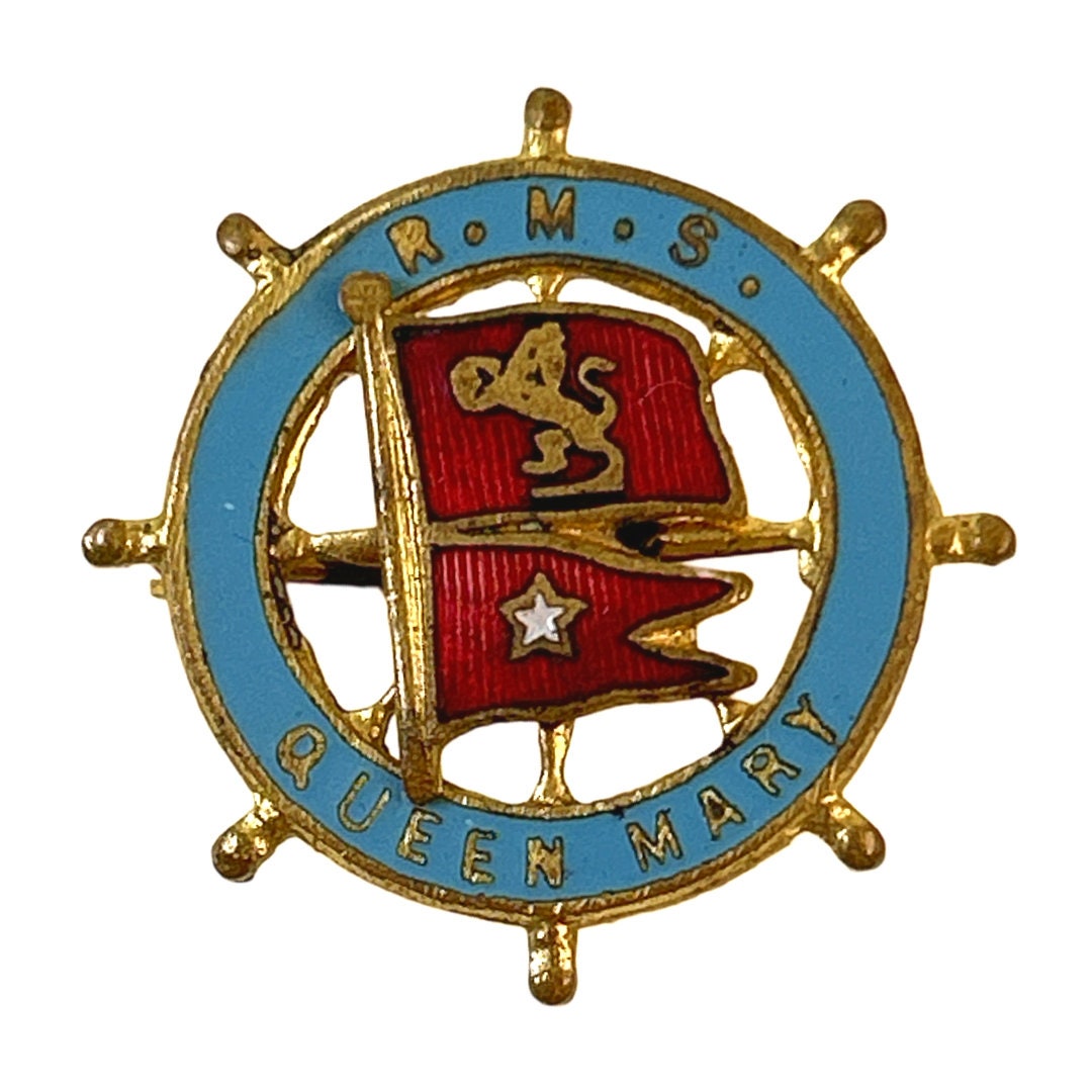 Vintage Cunard White Star RMS Queen Mary Enamel Ships Wheel Badge - Etsy