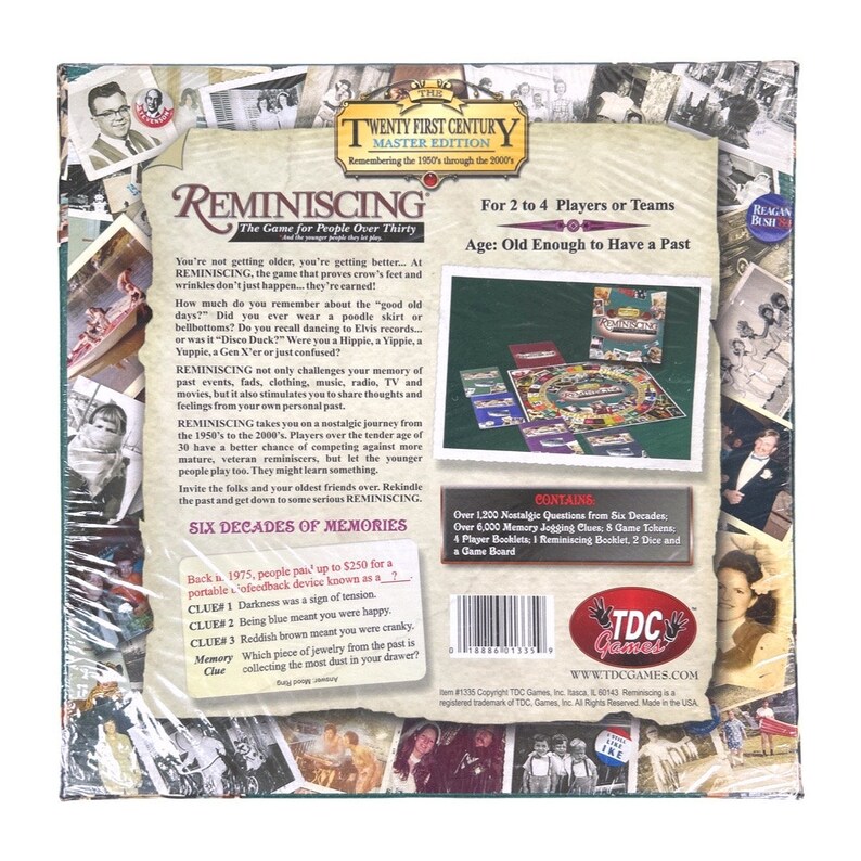 Reminiscing the Game for People Over Thirty Board Game - Etsy