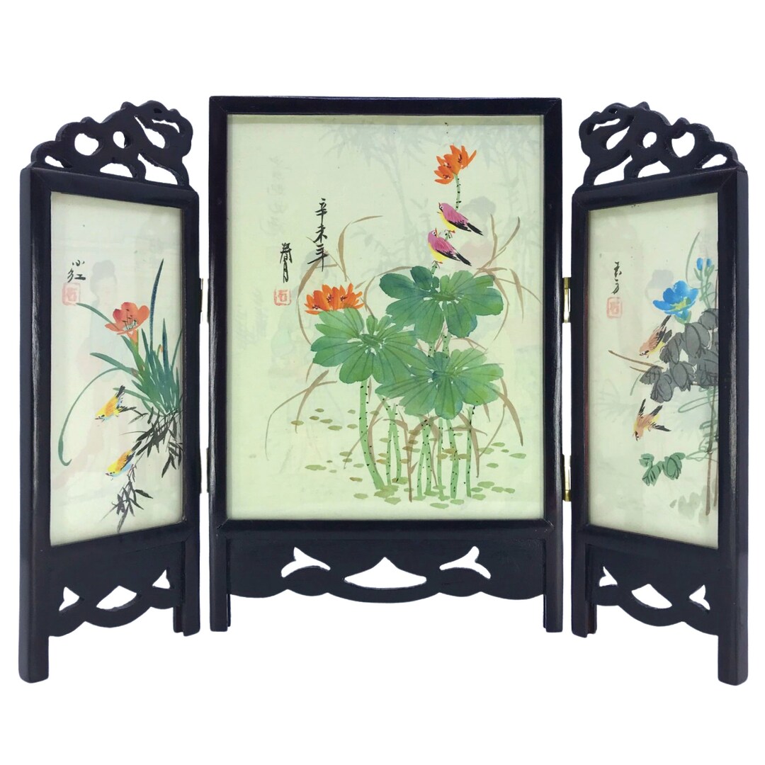 Asian Panel Screen Tabletop Divider - Etsy