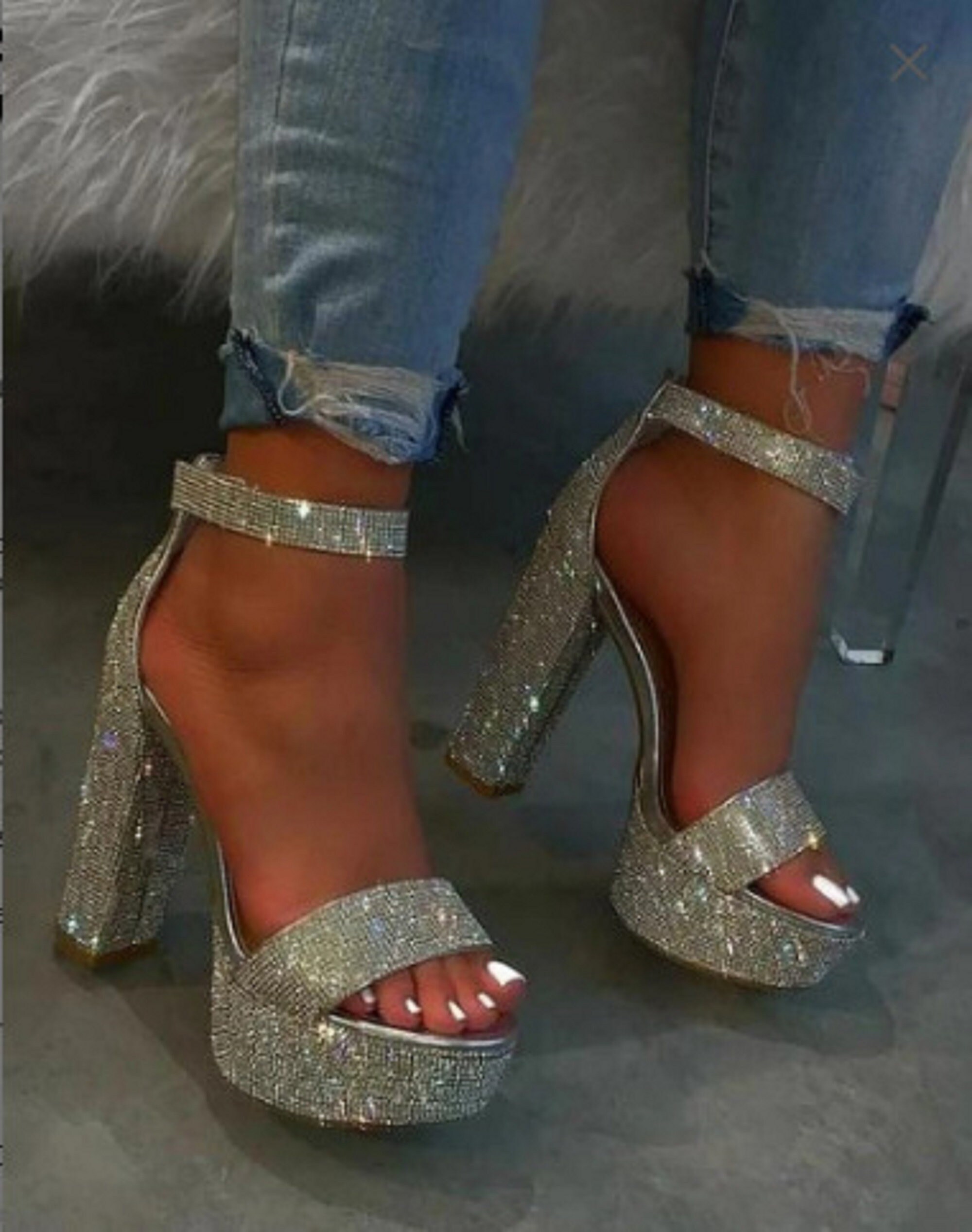 Black White Sparkly Satin Heels Crystal Heels Princess Heels Glitter ...