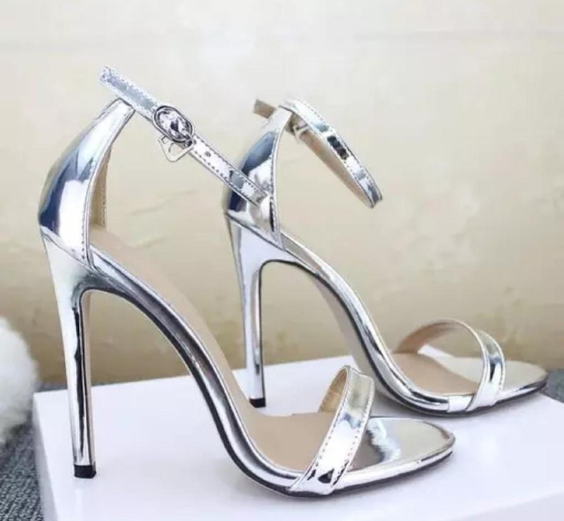 Extreme Thin Stiletto Heel Strappy High Heel Mules Round Toe Men's ...