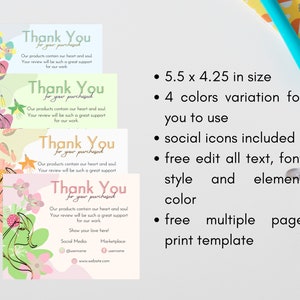 4 Premium Design Thank You Card Template, Editable Business Thank You ...