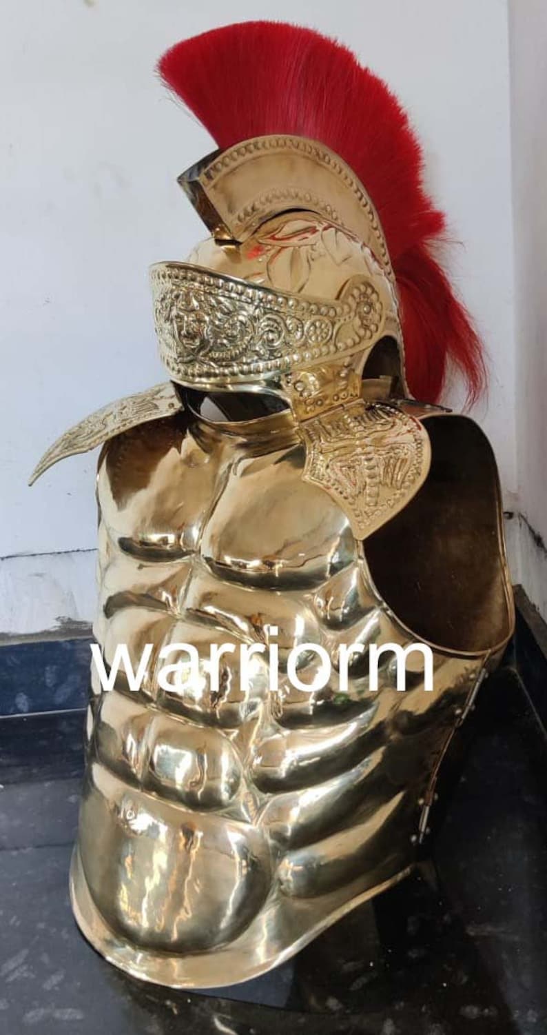 Medieval Brass Armor Roman Cuirass Reenactment Breastplate 18ga Brass ...