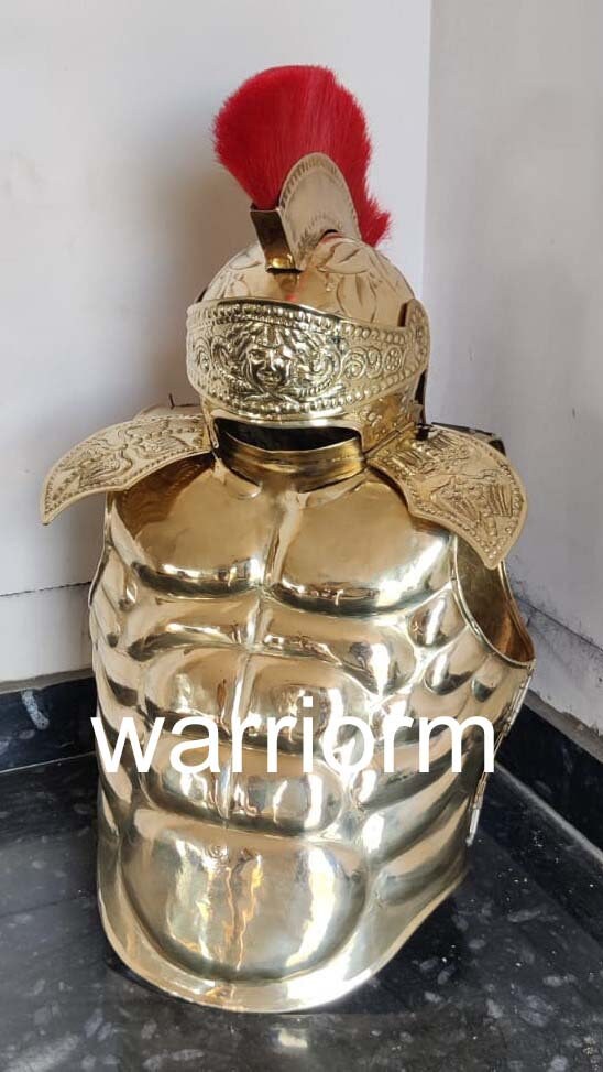 Medieval Brass Armor Roman Cuirass Reenactment Breastplate 18ga Brass ...