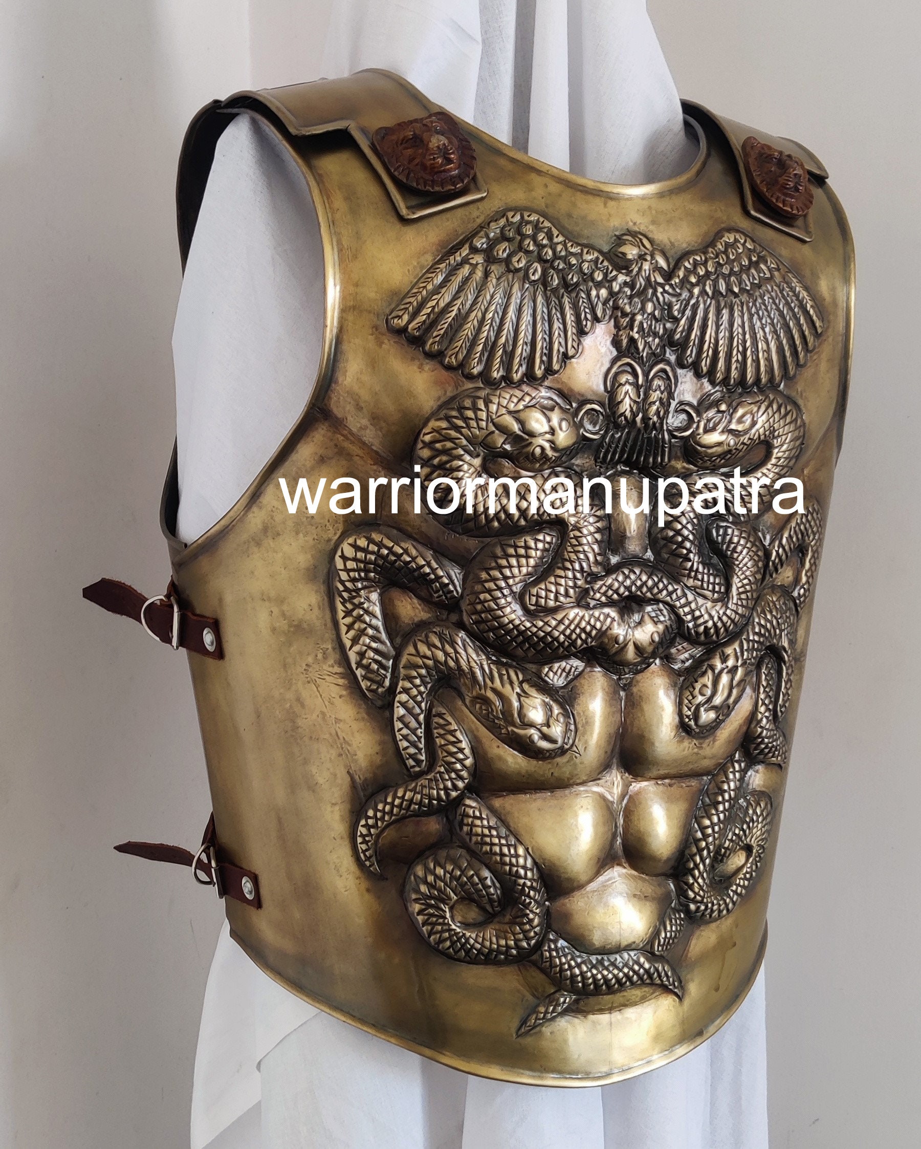 18ga Big Brass Medieval Roman Chiseled Cuirass Knight Reenactment ...
