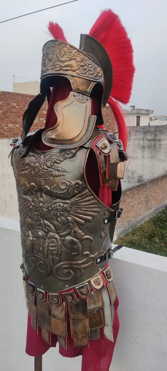 Medieval Brass Armor Roman Cuirass Reenactment Breastplate 18ga Brass ...