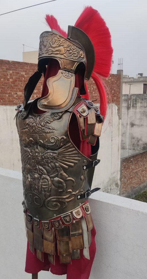 Medieval Brass Armor Roman Cuirass Reenactment Breastplate 18ga Brass ...