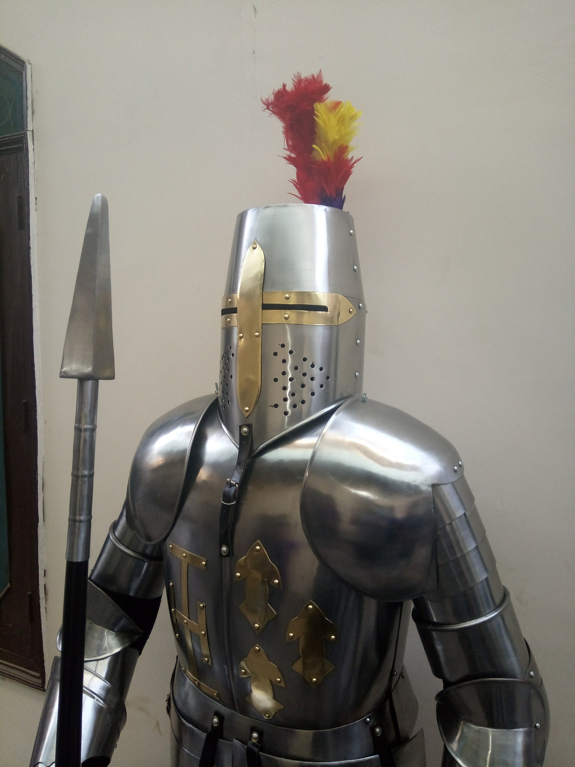 Medieval Kinght Handmade Wearable Suit of Armor Nickel Finish Home ...