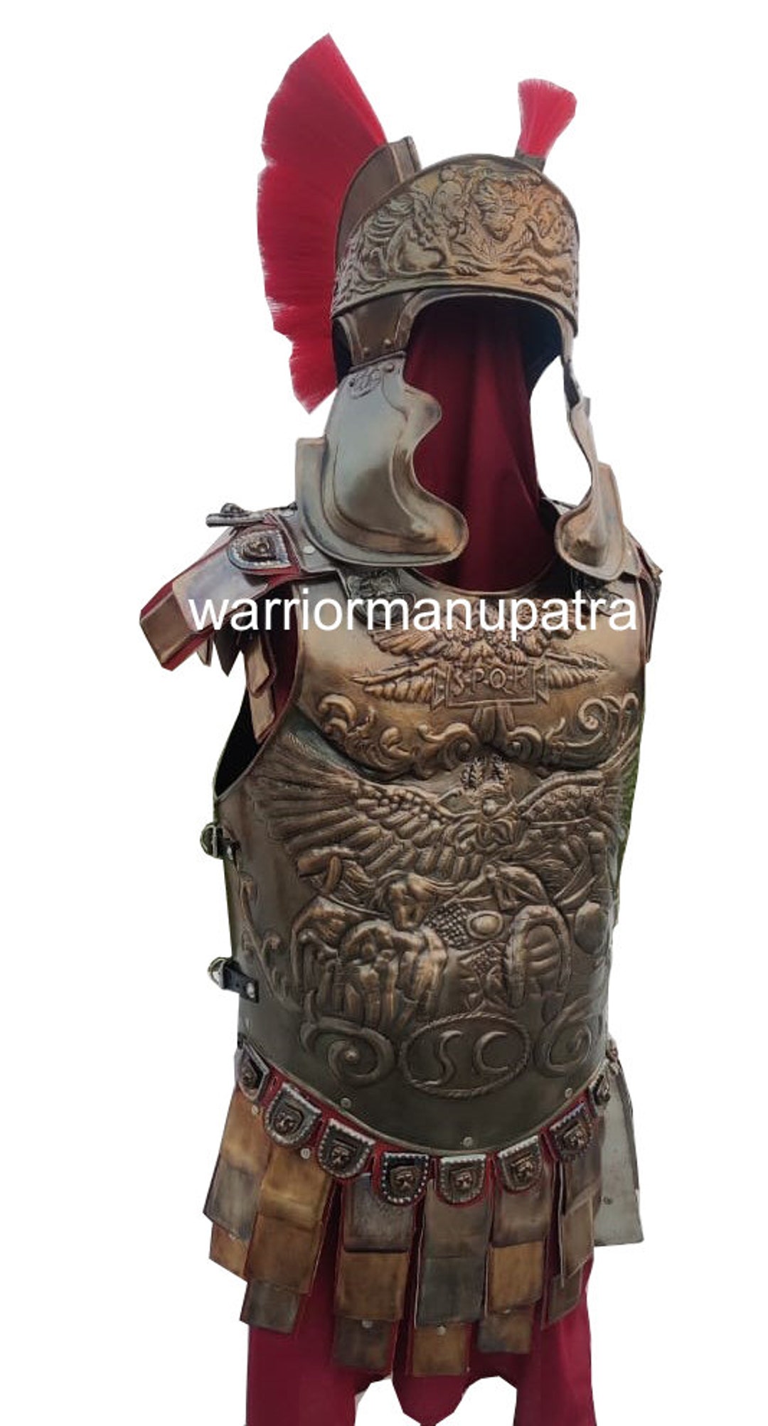 Medieval Brass Armor Roman Cuirass Reenactment Breastplate 18ga Brass ...