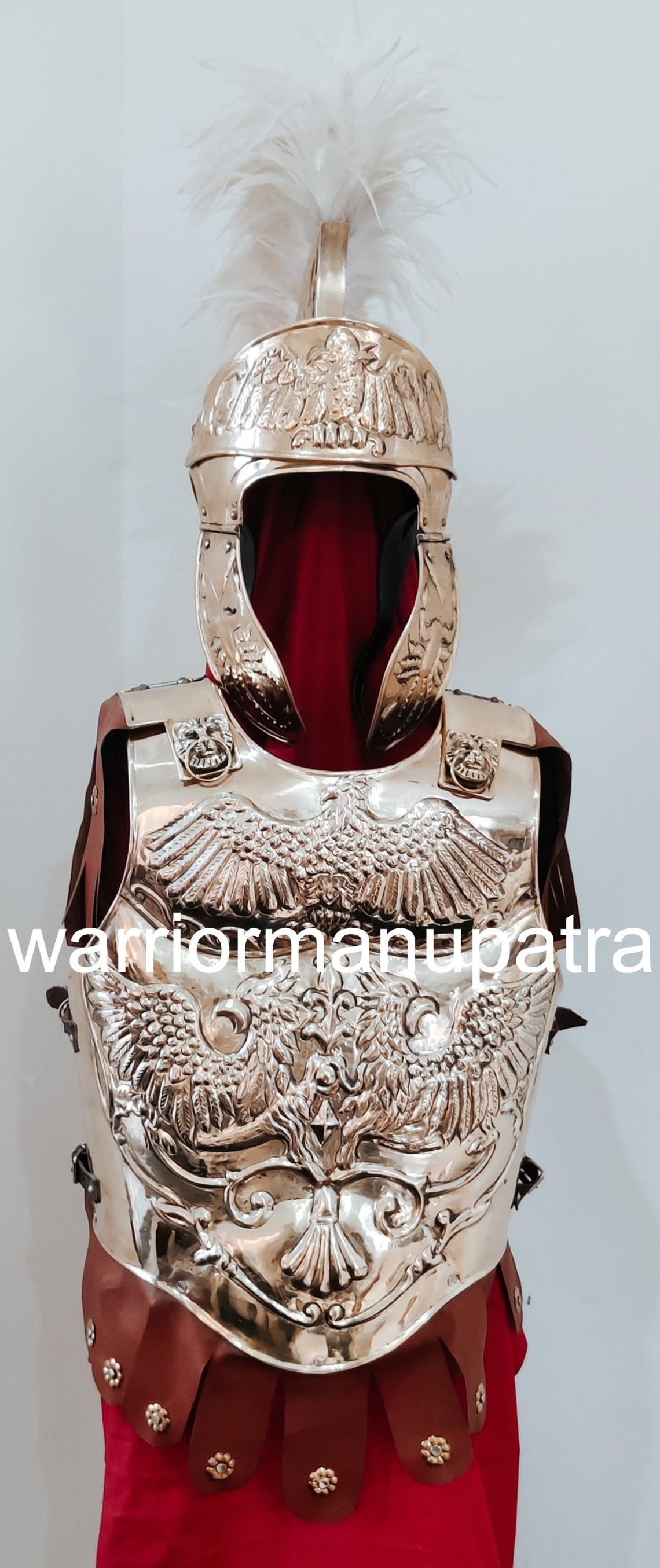 Brass Medieval Roman 18 Gauge Larp Reenactment | Cuirass With Roman ...