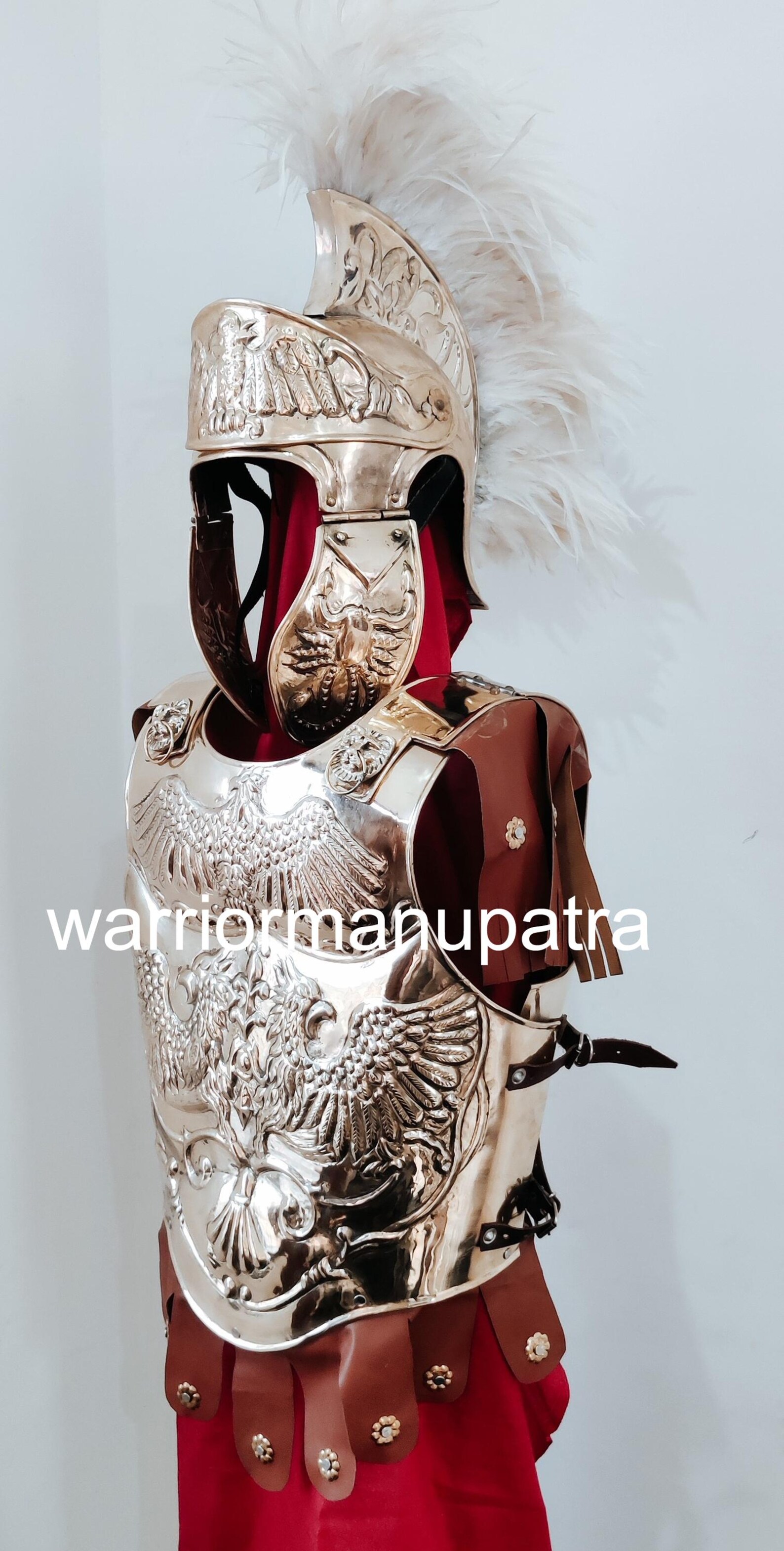 Brass Medieval Roman 18 Gauge Larp Reenactment | Cuirass With Roman ...