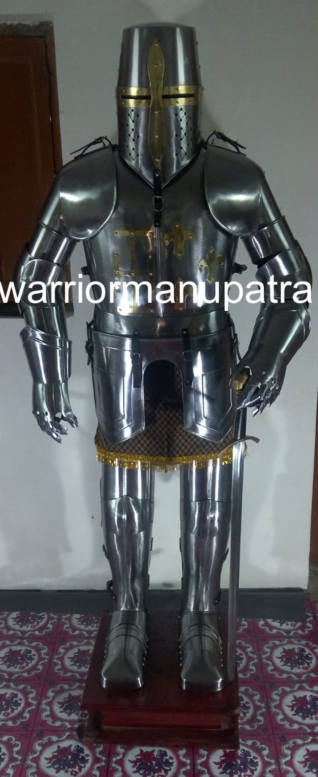 Medieval Knight Suit Full Steel Templar Knight Suit of Armour Wearable ...