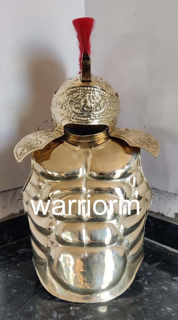 Medieval Brass Armor Roman Cuirass Reenactment Breastplate 18ga Brass ...