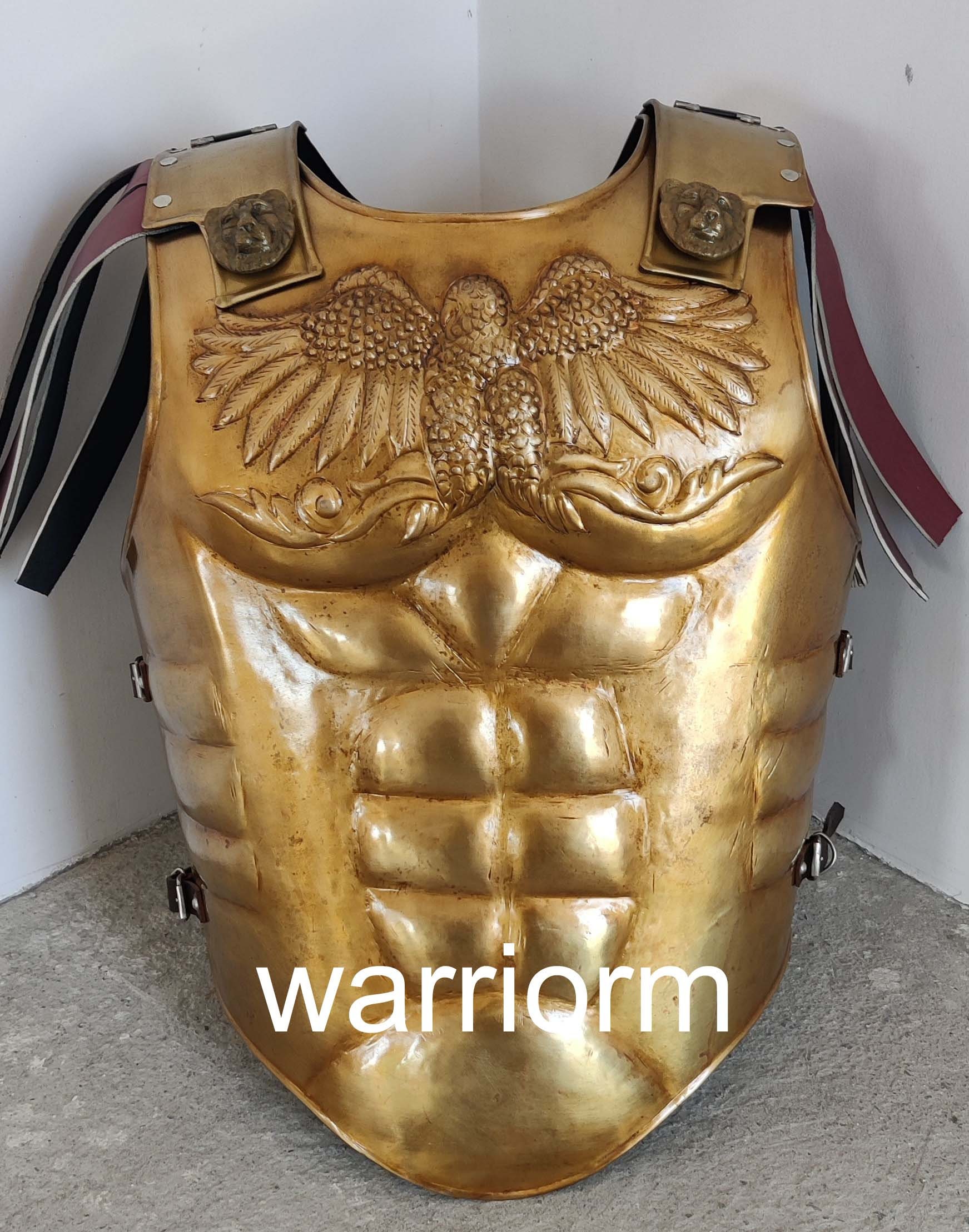 Handmade Steel Medieval Chiseled Roman Cuirass Knight Reenactment ...