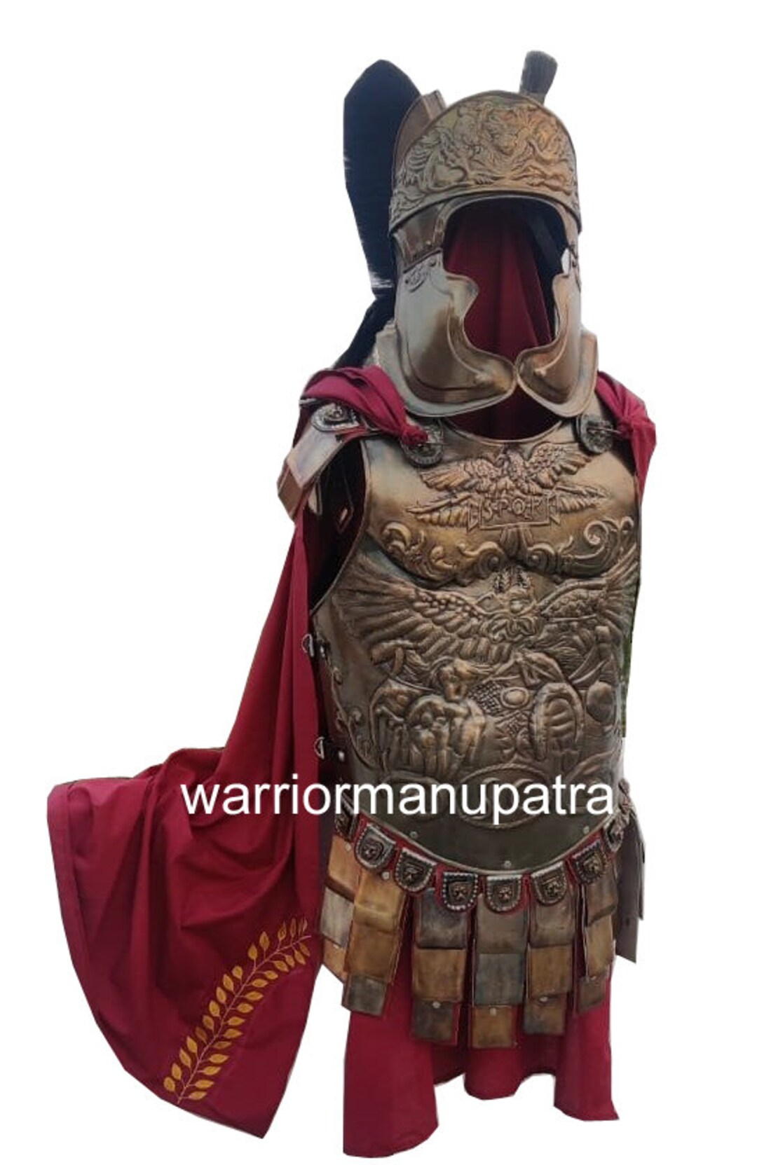 Medieval Brass Big Eagle Armor Roman Cuirass Reenactment Breastplate 18ga Brass and Helmet - Etsy
