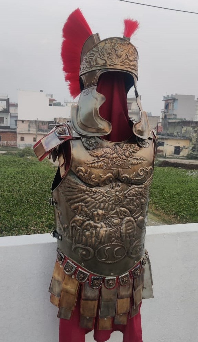 Medieval Brass Armor Roman Cuirass Reenactment Breastplate 18ga Brass ...