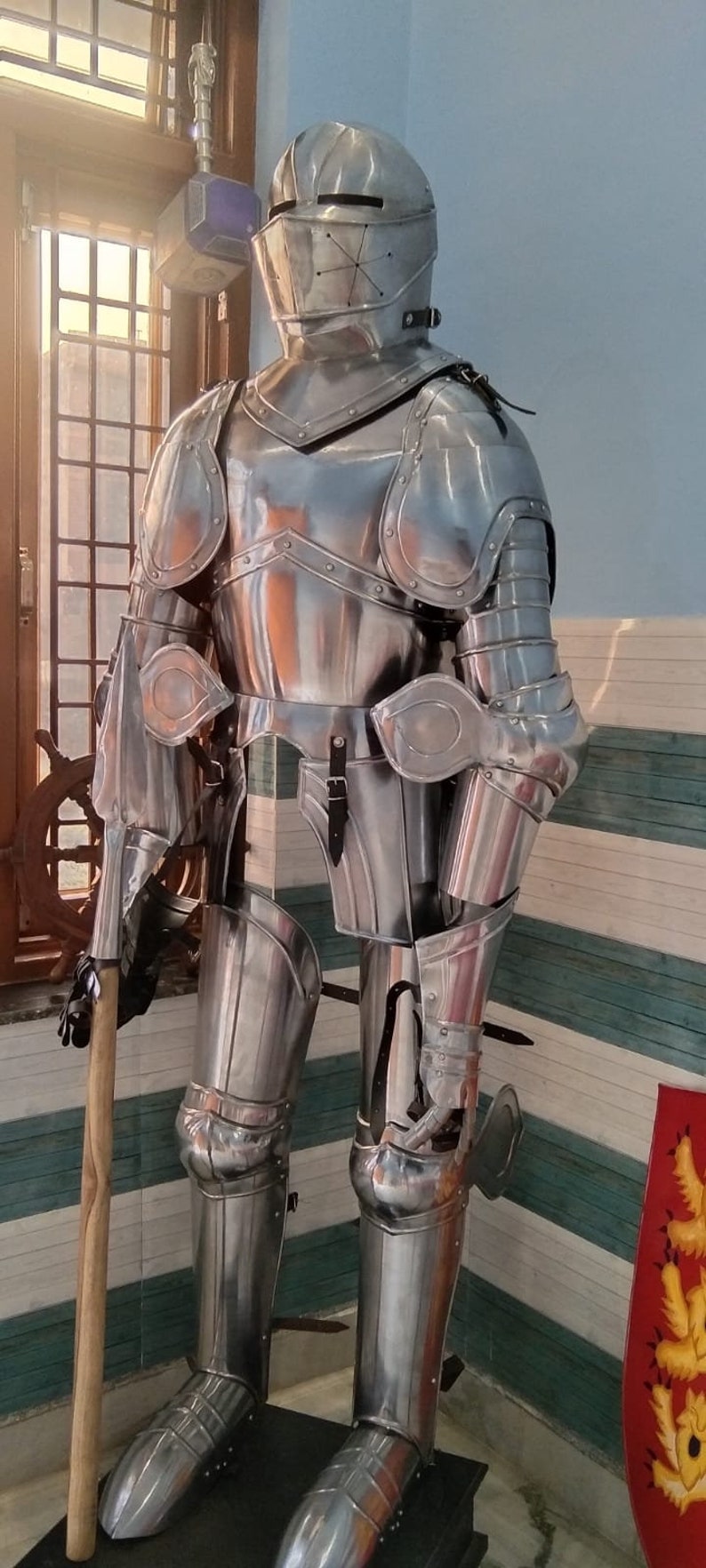 MEDIEVAL ARMOR Full Size 6 Feet Knights Templar Suit of Armour Medieval ...