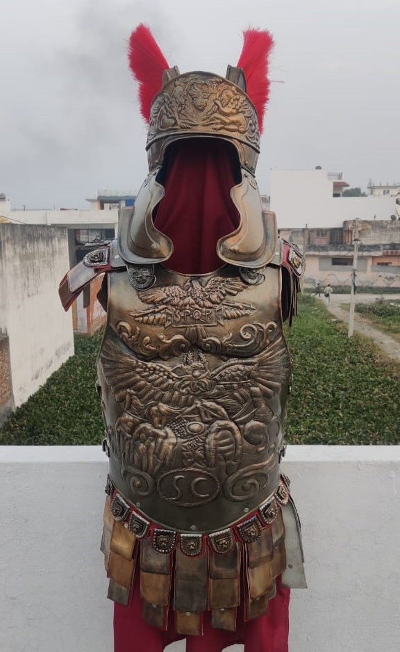 Medieval Brass Armor Roman Cuirass Reenactment Breastplate 18ga Brass ...