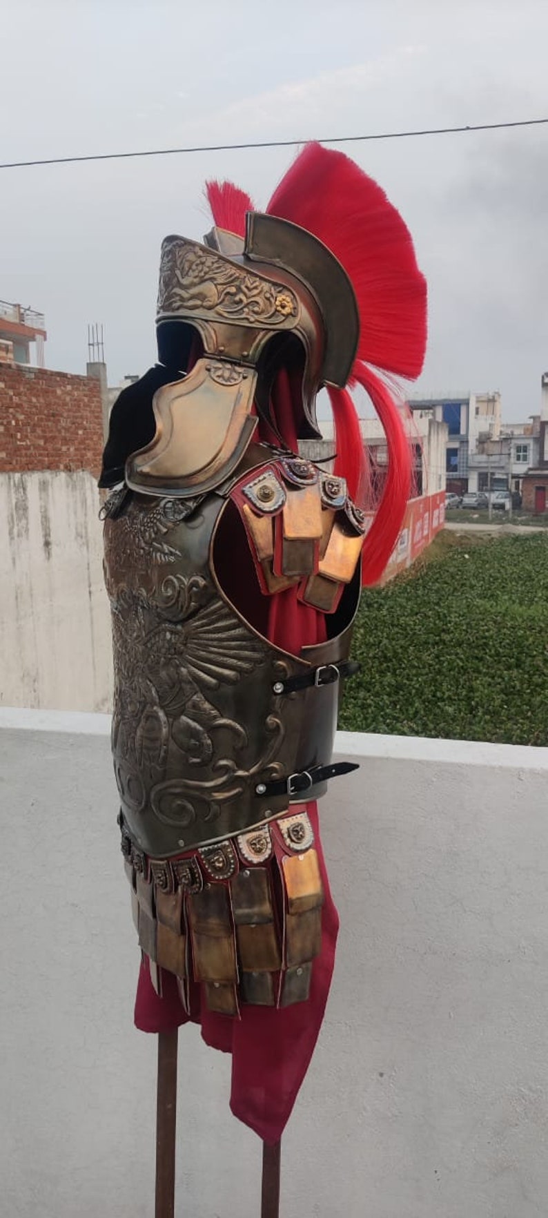 Medieval Brass Armor Roman Cuirass Reenactment Breastplate 18ga Brass ...