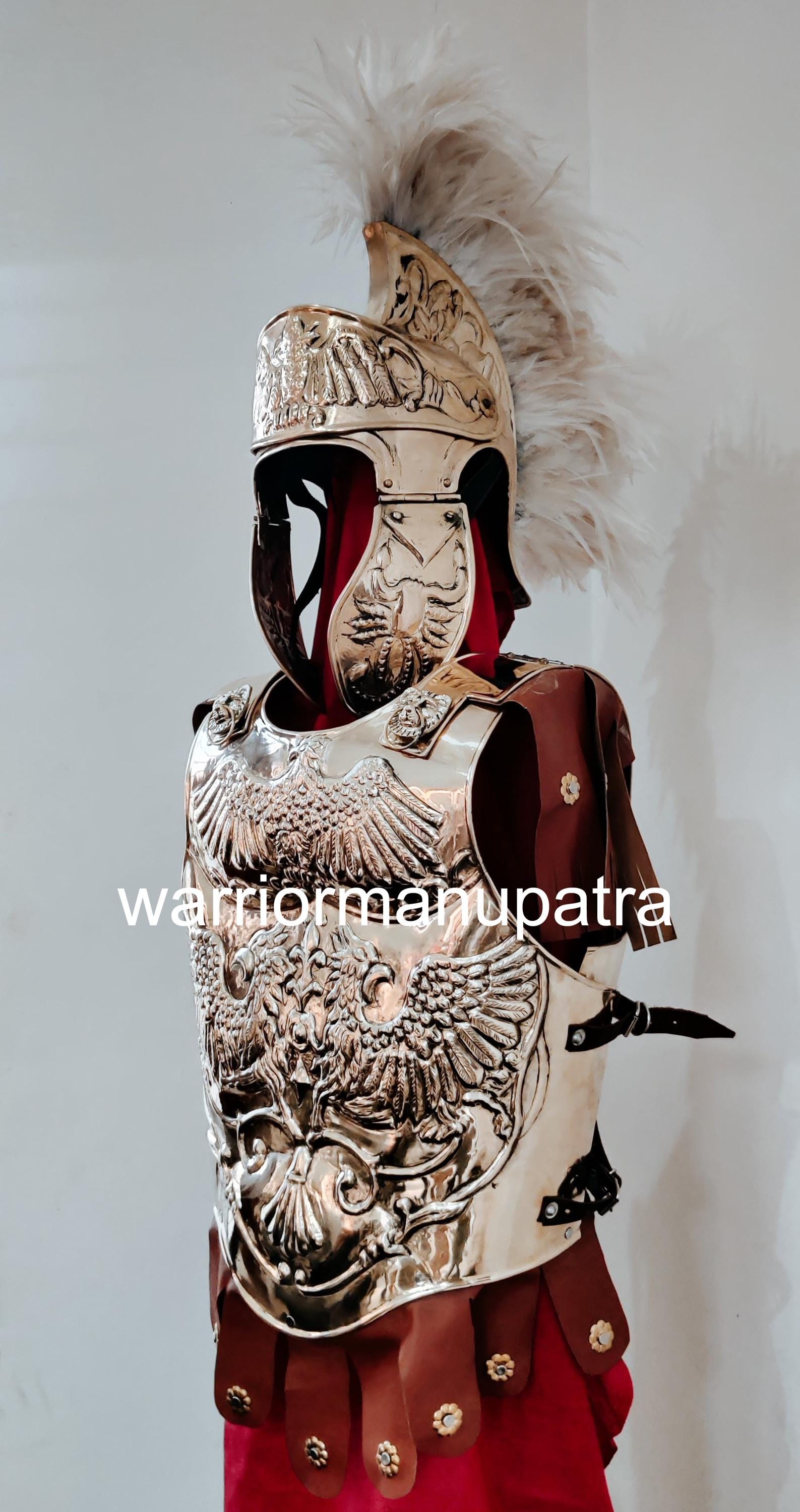 Brass Medieval Roman 18 Gauge Larp Reenactment | Cuirass With Roman ...