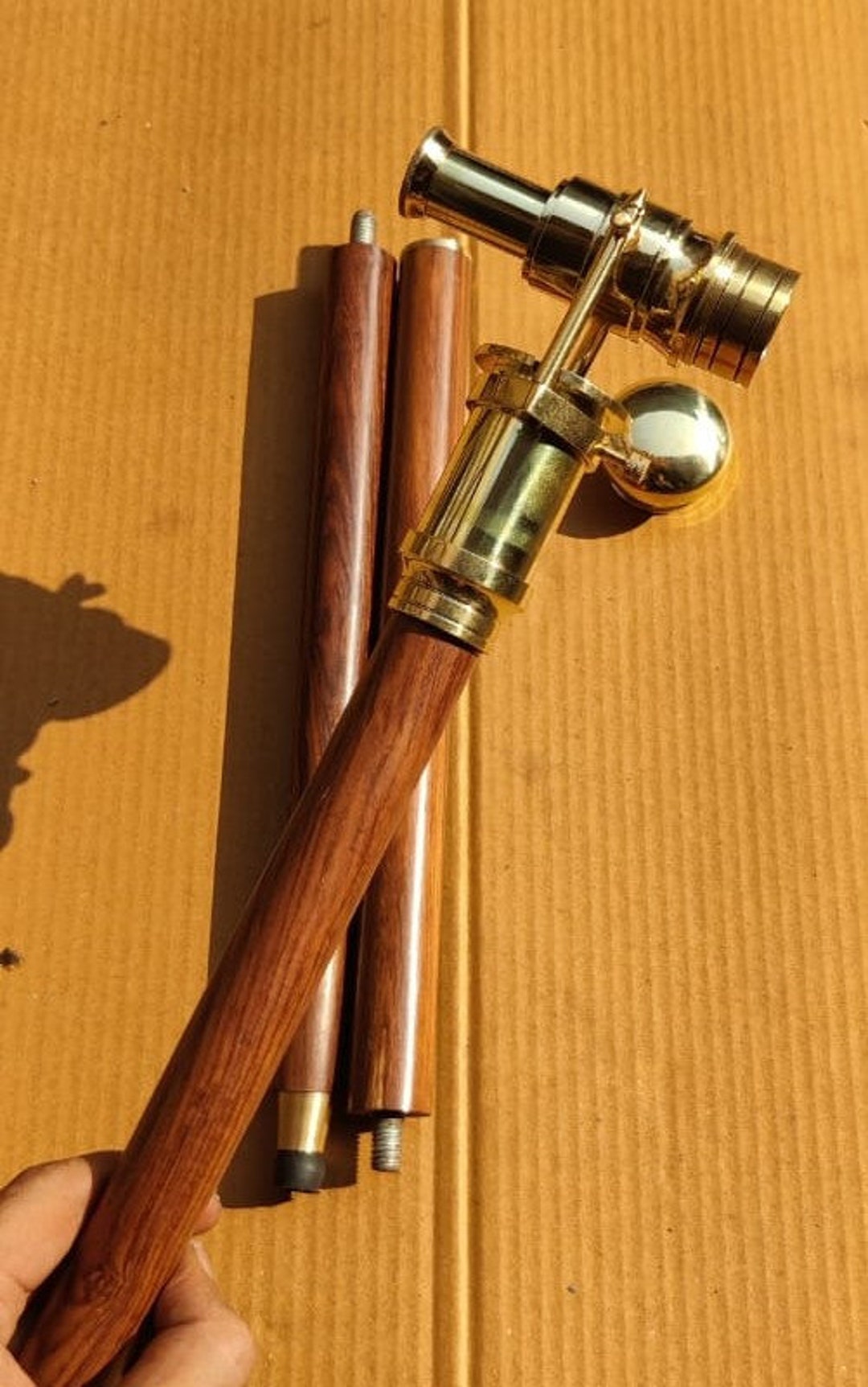 Telescope Brass Handle Walking Stick - Etsy