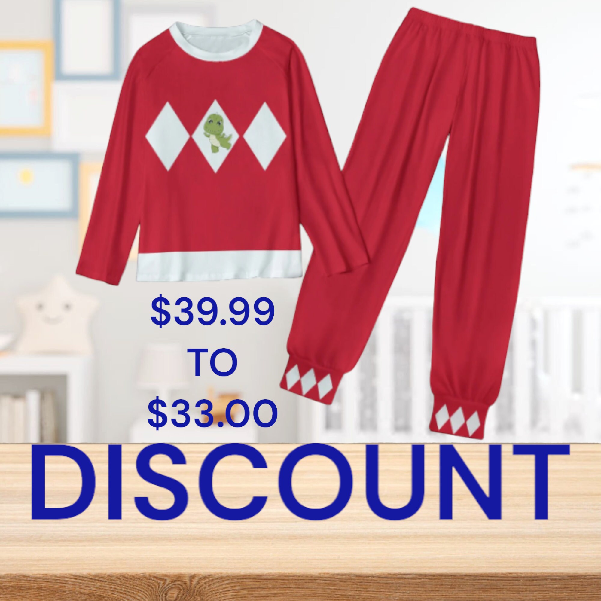 Red Baby Dino Adult Baby Pajama Set - Etsy