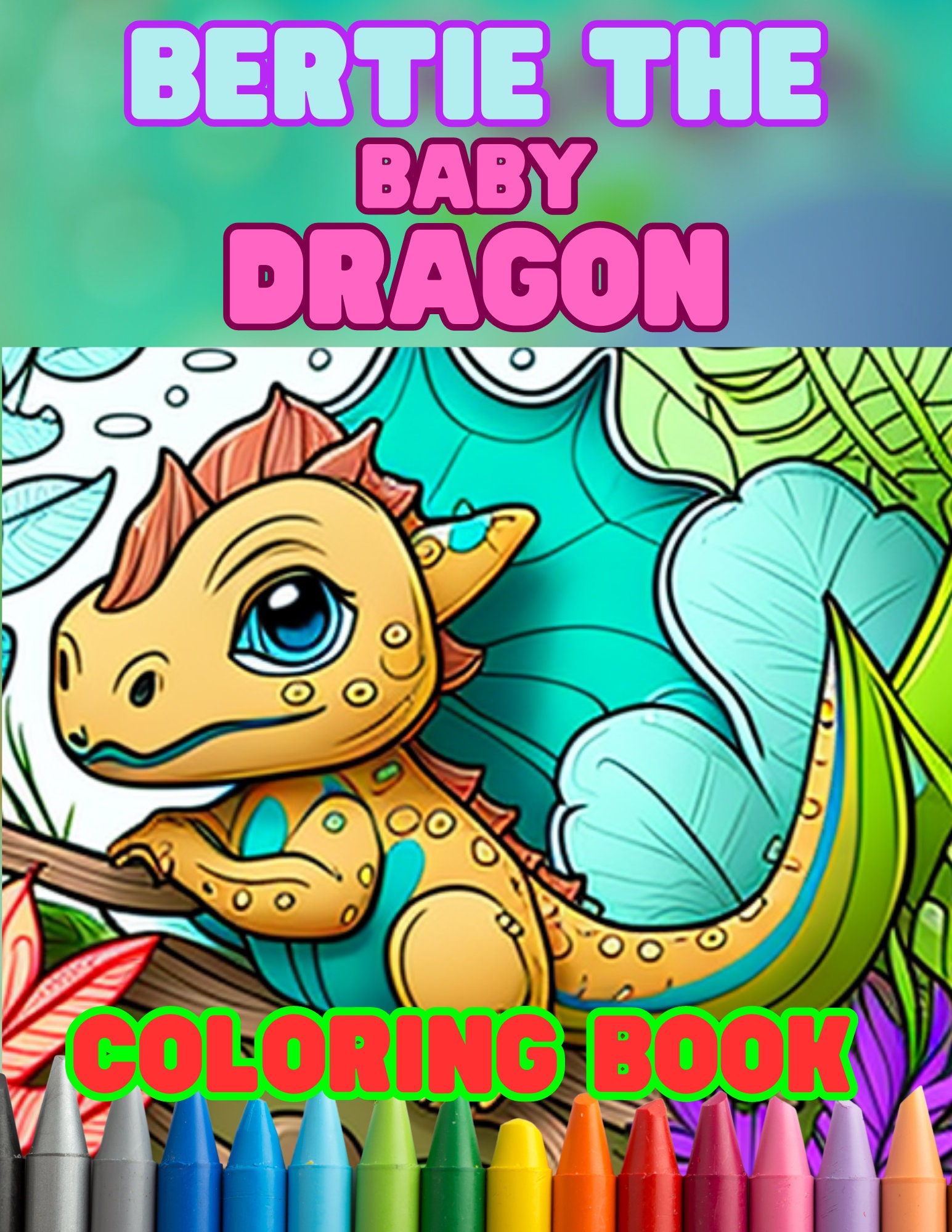 Kids Coloring Book, Baby Dragon Coloring Page, Adult Coloring Page ...