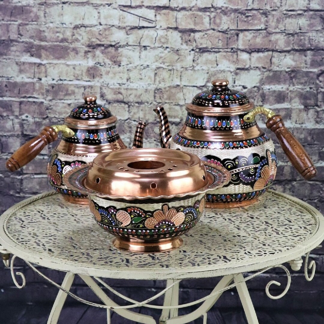 Rose Flower Copper Teapot and Ottoman Hearth - Etsy