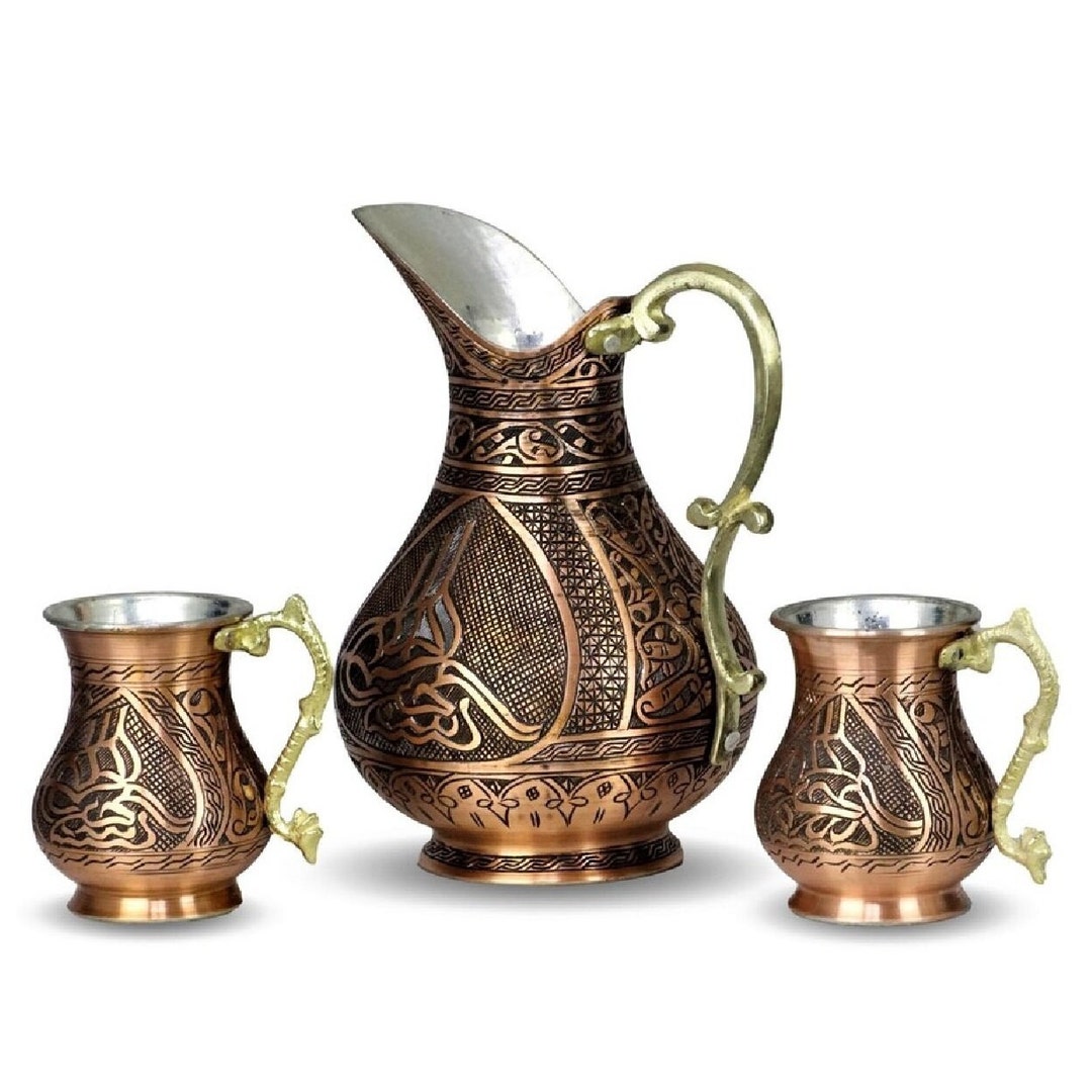 Tugra 1 Mm Thick Tinned Copper Jug and Mug Set - Etsy