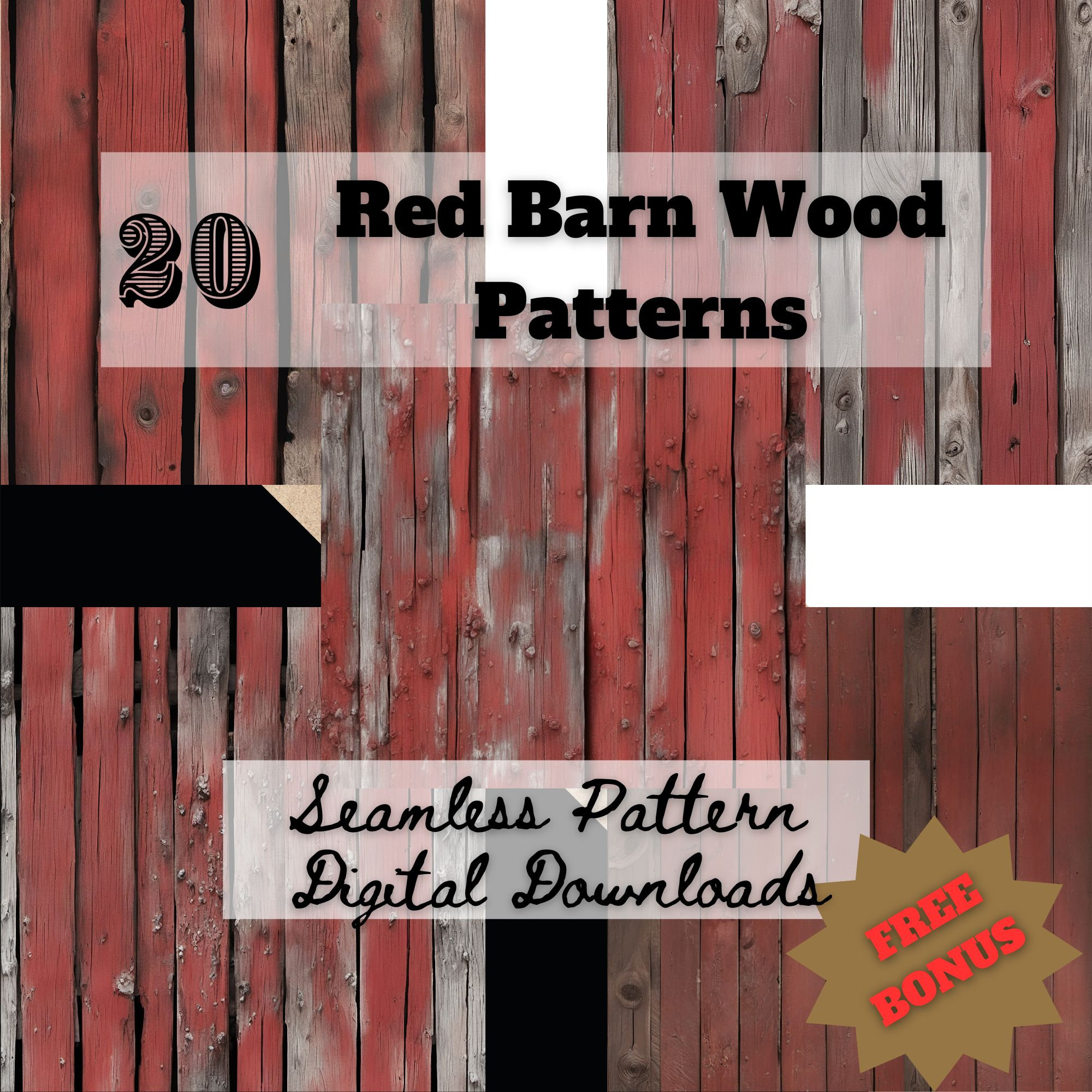 Red Barn Wood Seamless Pattern: Rustic Woodgrain Digital Paper (digital ...