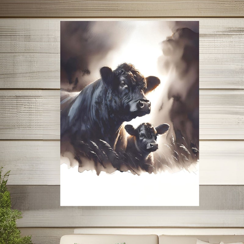 Black Angus Painting - Etsy