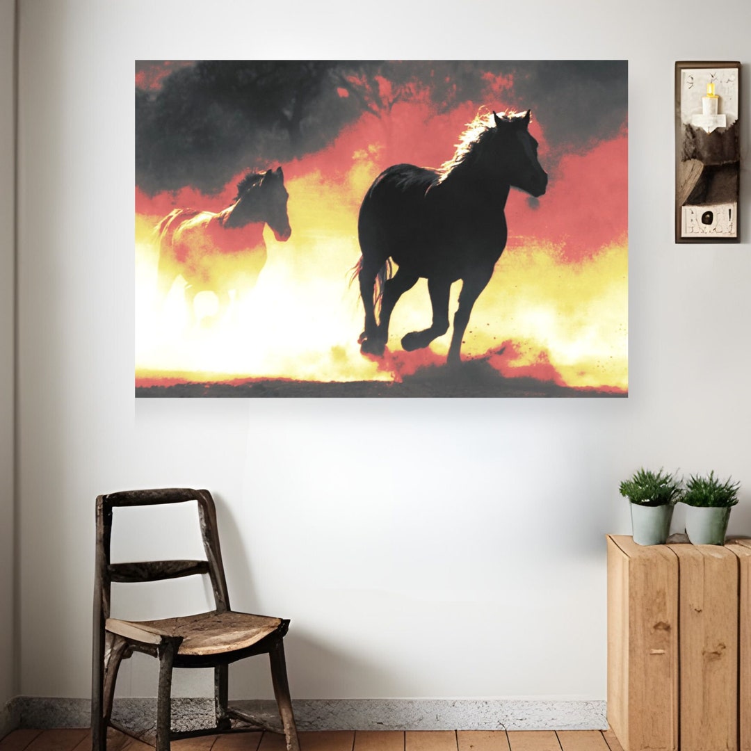 Wild Mustangs Poster Art Print: Rustic Ranch Equestrian Photo, Western ...