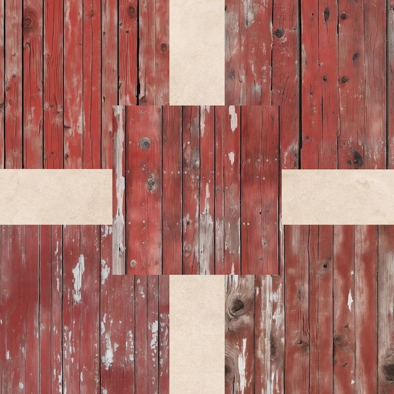 Red Barn Wood Seamless Pattern: Rustic Woodgrain Digital Paper (digital ...
