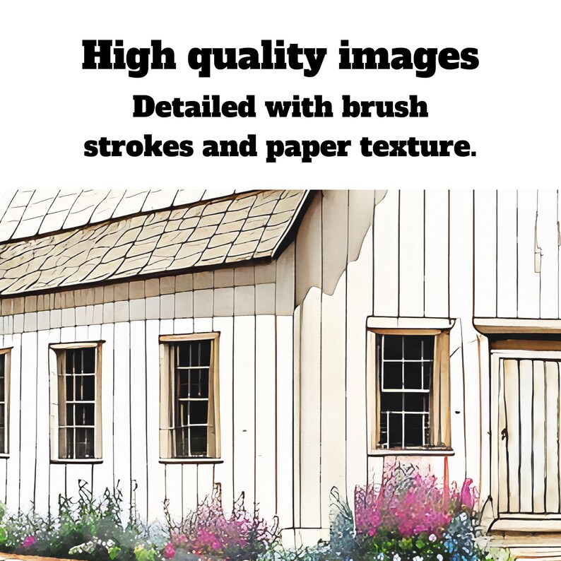 Rustic Old White Barn Watercolor Style Clipart 20 Images With ...