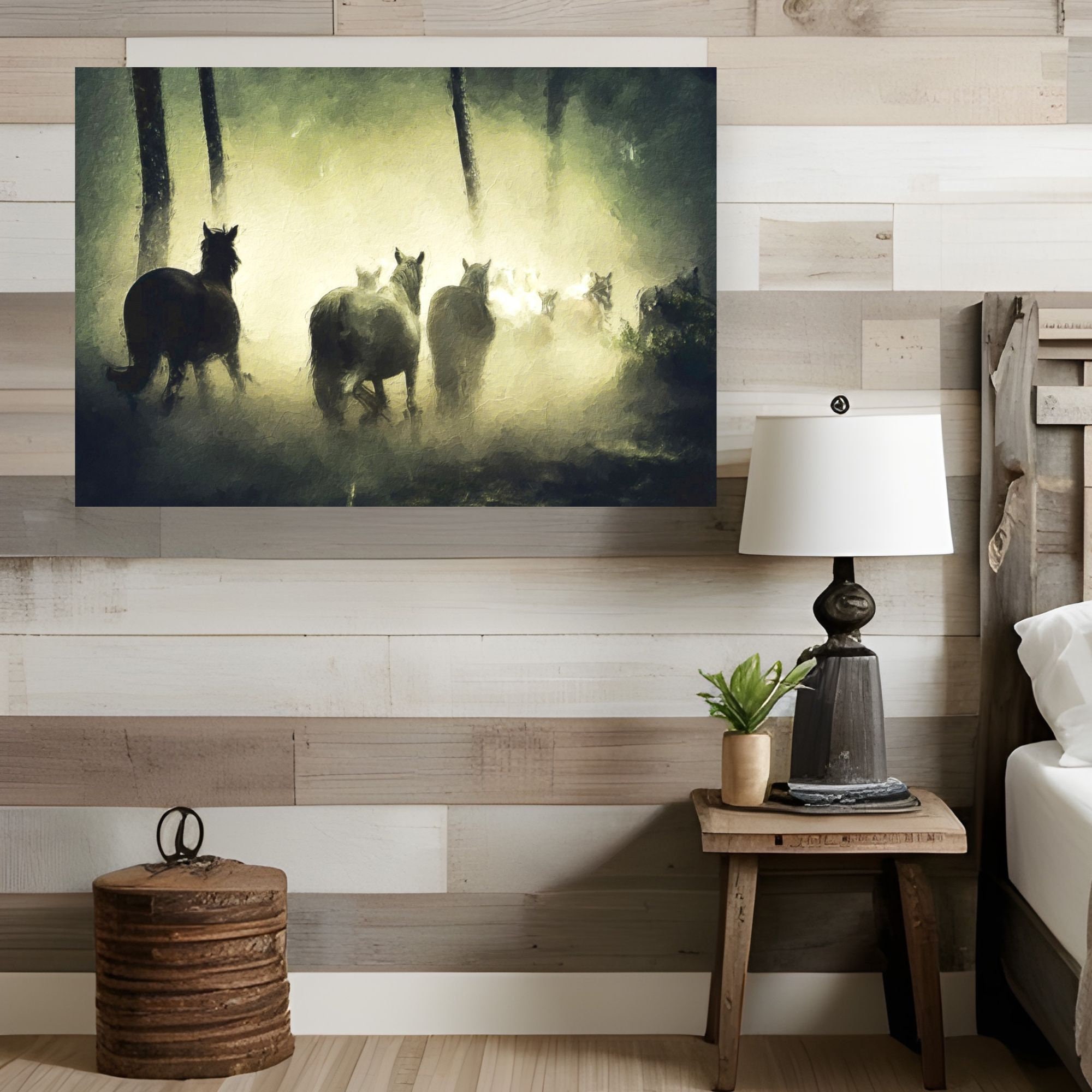 Running Horses Decor Ranch Wall Art Print Wild Mustang - Etsy