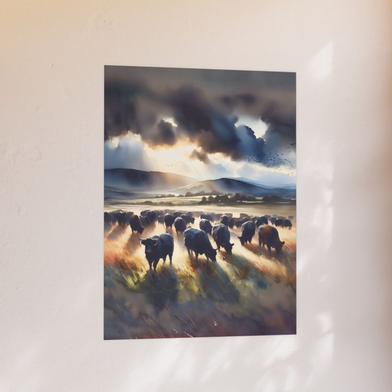 Black Angus Cattle Print: Watercolor Farmhouse Wall Art - Etsy Australia