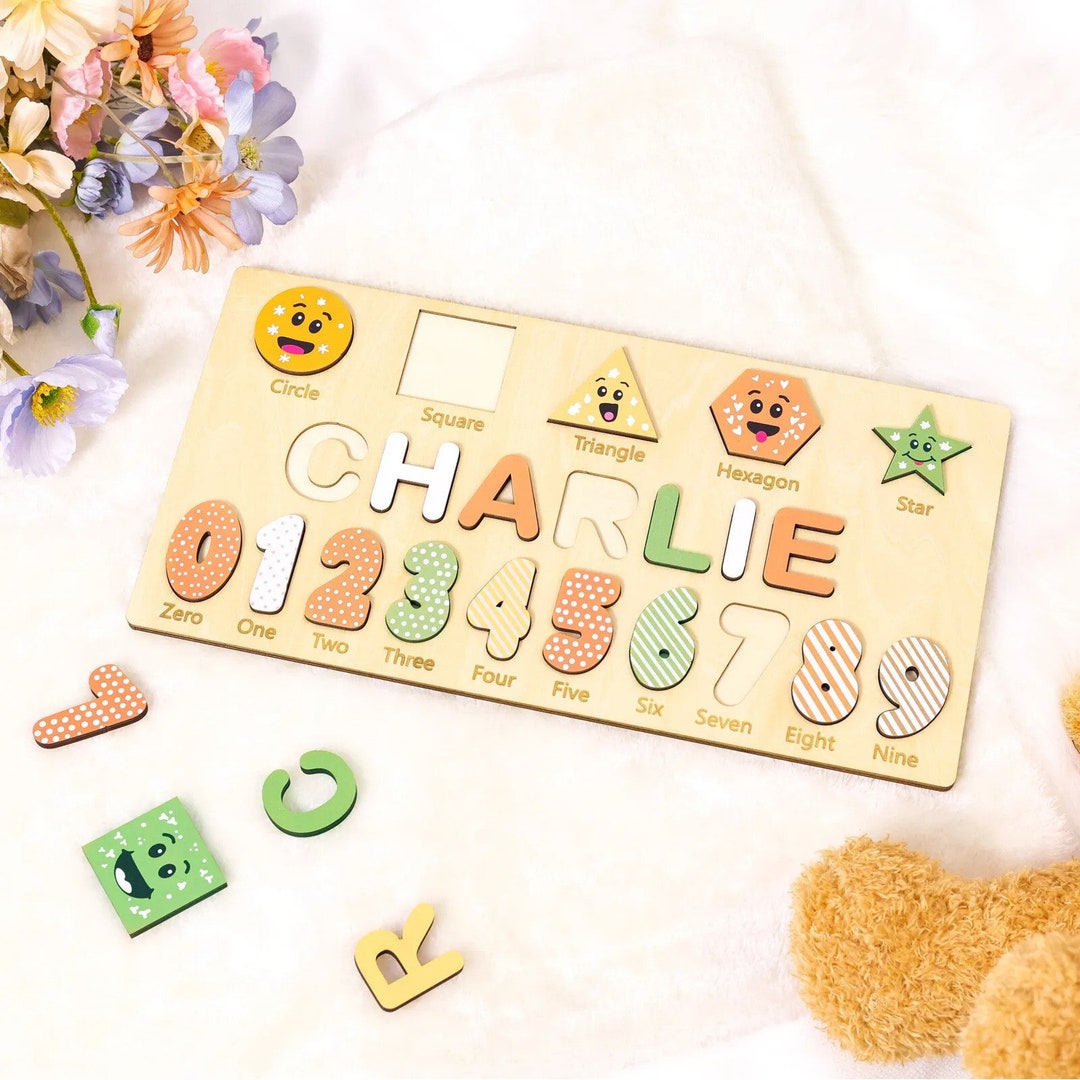 Wooden Busy Board Puzzle, Custom Algebraic Wooden Name Puzzle ...