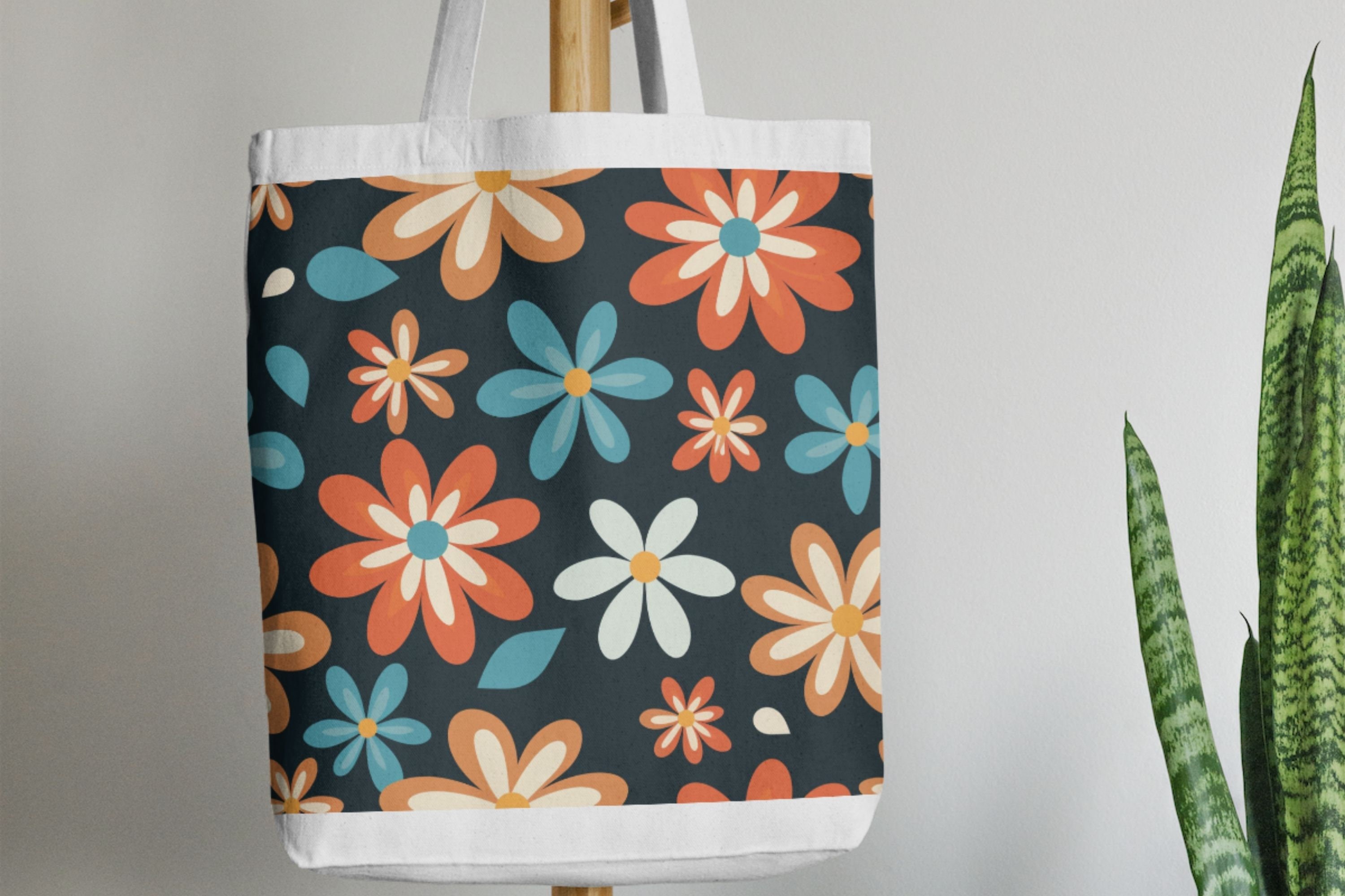 20 Retro Spring Flowers Seamless Leaves Pattern, Digital Paper Pack ...