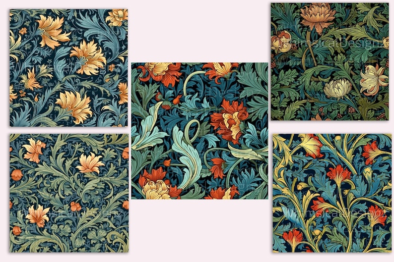 20 William Morris Flowers Wallpaper Seamless Pattern, Digital Paper ...