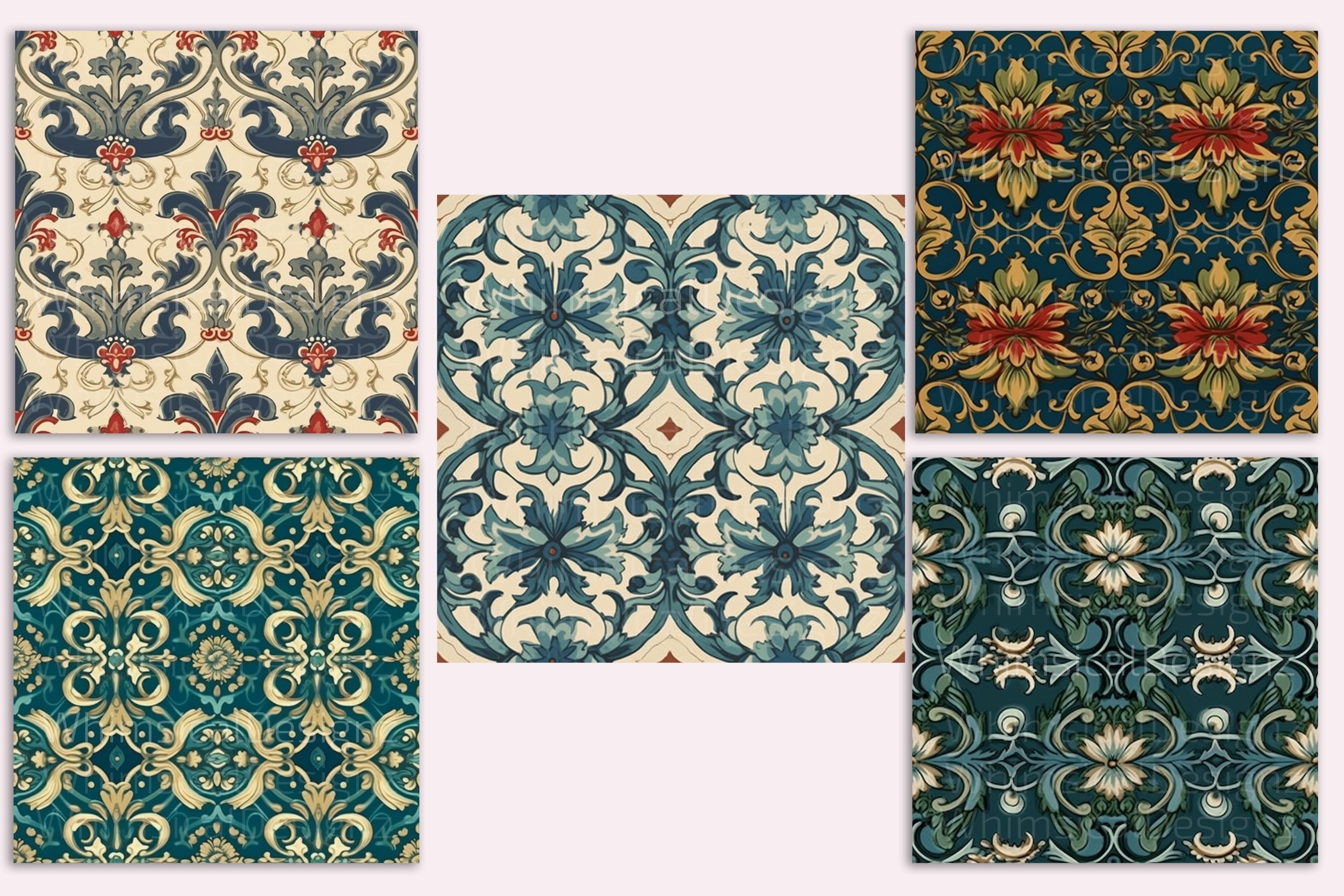 20 Vintage Renaissance Seamless Pattern, Digital Paper Pack, Retro ...