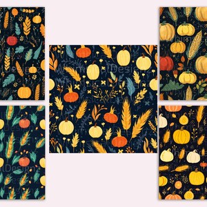 20 Fall Harvest Seamless Leaves Pattern, Digital Paper Pack, Autumn ...
