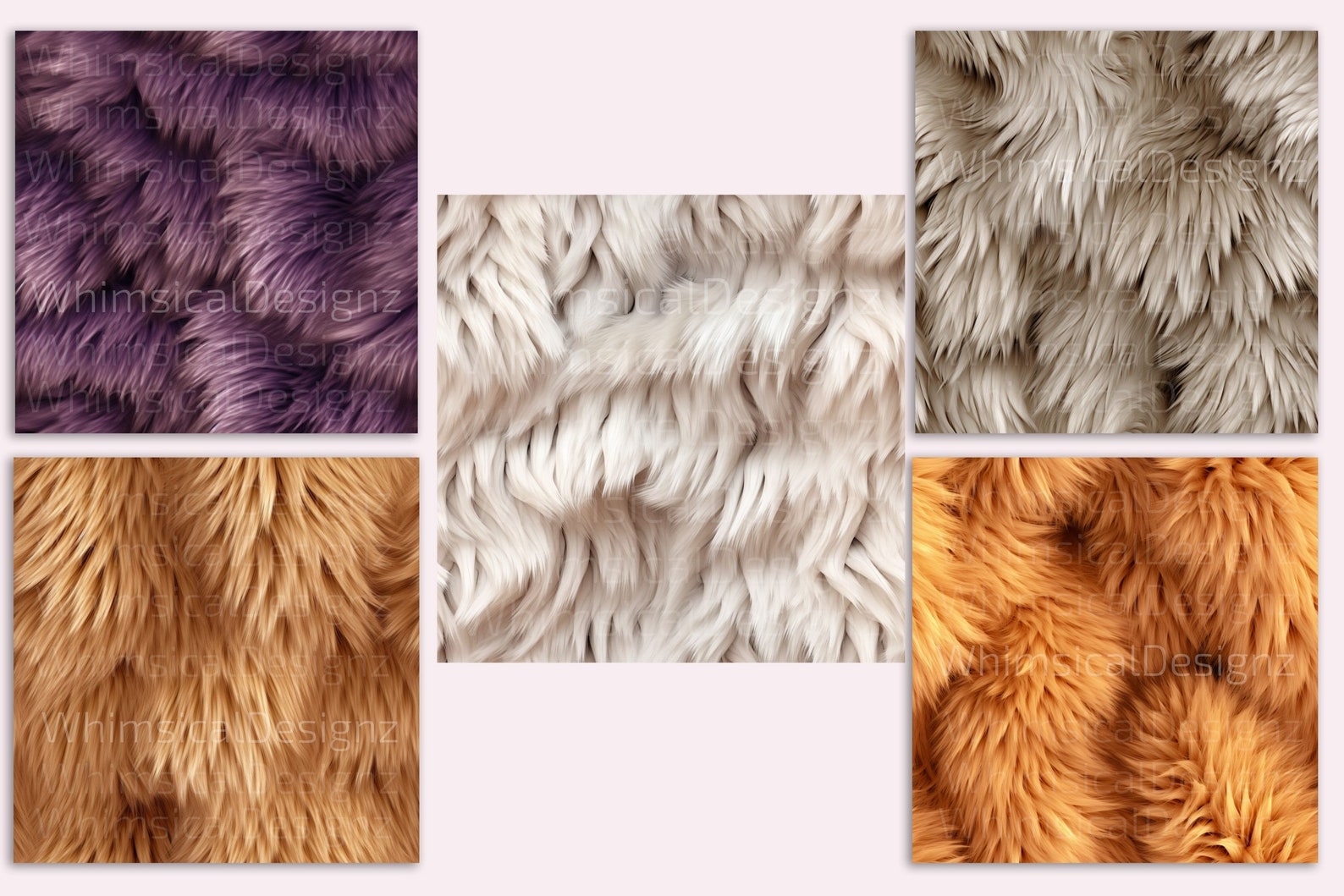 20 Soft Fur Seamless Pattern, Digital Paper Pack, Animal, Fuzzy, Plush ...