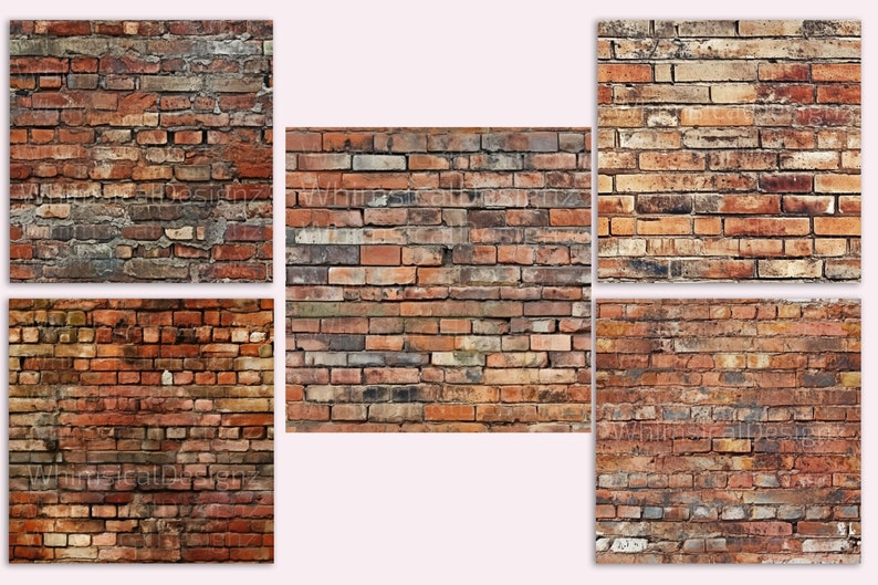 20 Old Brick Wall Seamless Pattern, Digital Paper Pack, Aged, Antique ...