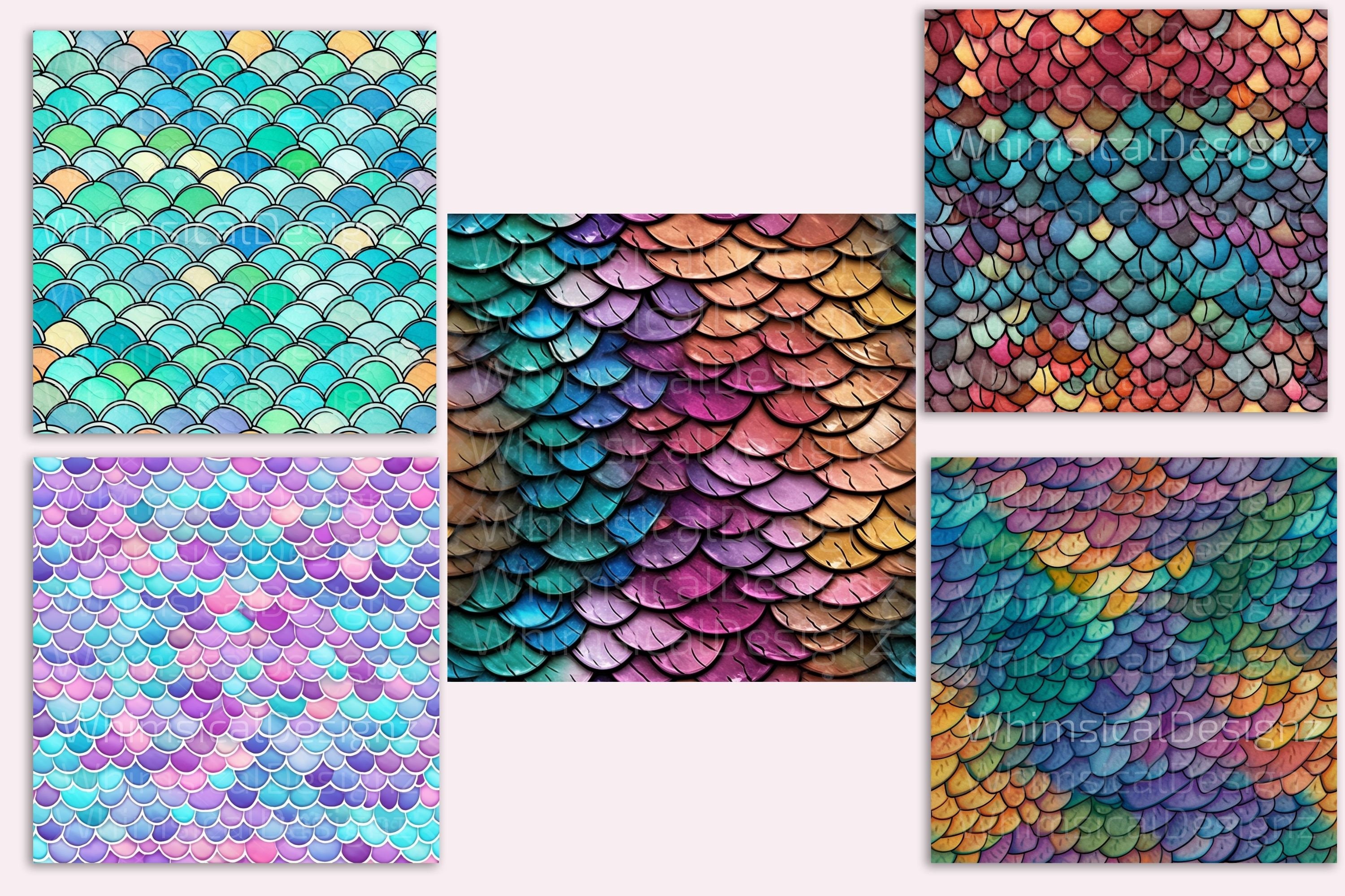 20 Animal Scales Seamless Pattern, Digital Paper Pack, Reptile-inspired ...