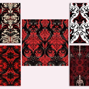 20 Vampire Seamless Gothic Pattern, Digital Paper Pack, Dark-themed ...