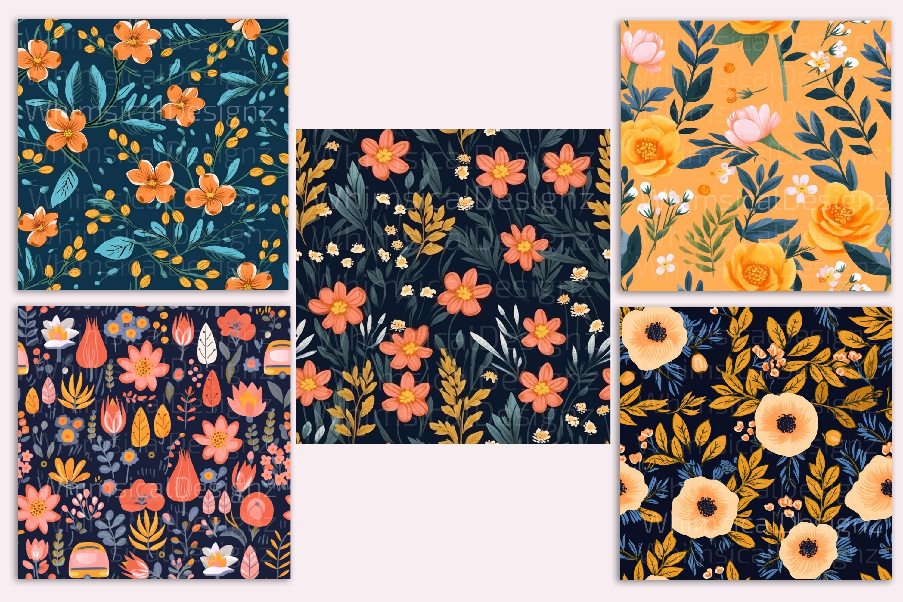 20 Wes Anderson Flowers Wallpaper Seamless Pattern, Digital Paper Pack ...