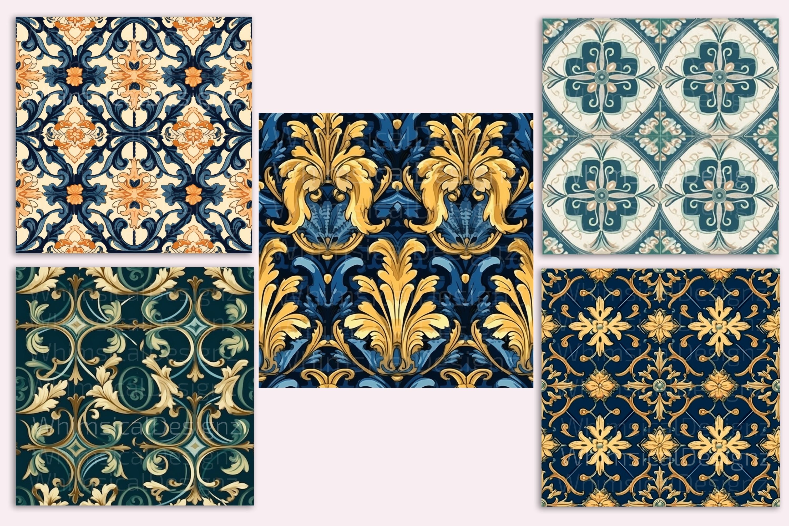 20 Vintage Renaissance Seamless Pattern, Digital Paper Pack, Retro ...