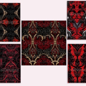 20 Vampire Seamless Gothic Pattern, Digital Paper Pack, Dark-themed ...
